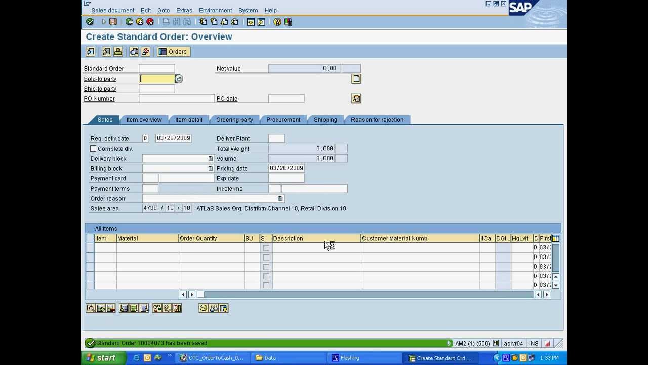 Standard Order To Cash Flow - SAP, QTP - YouTube