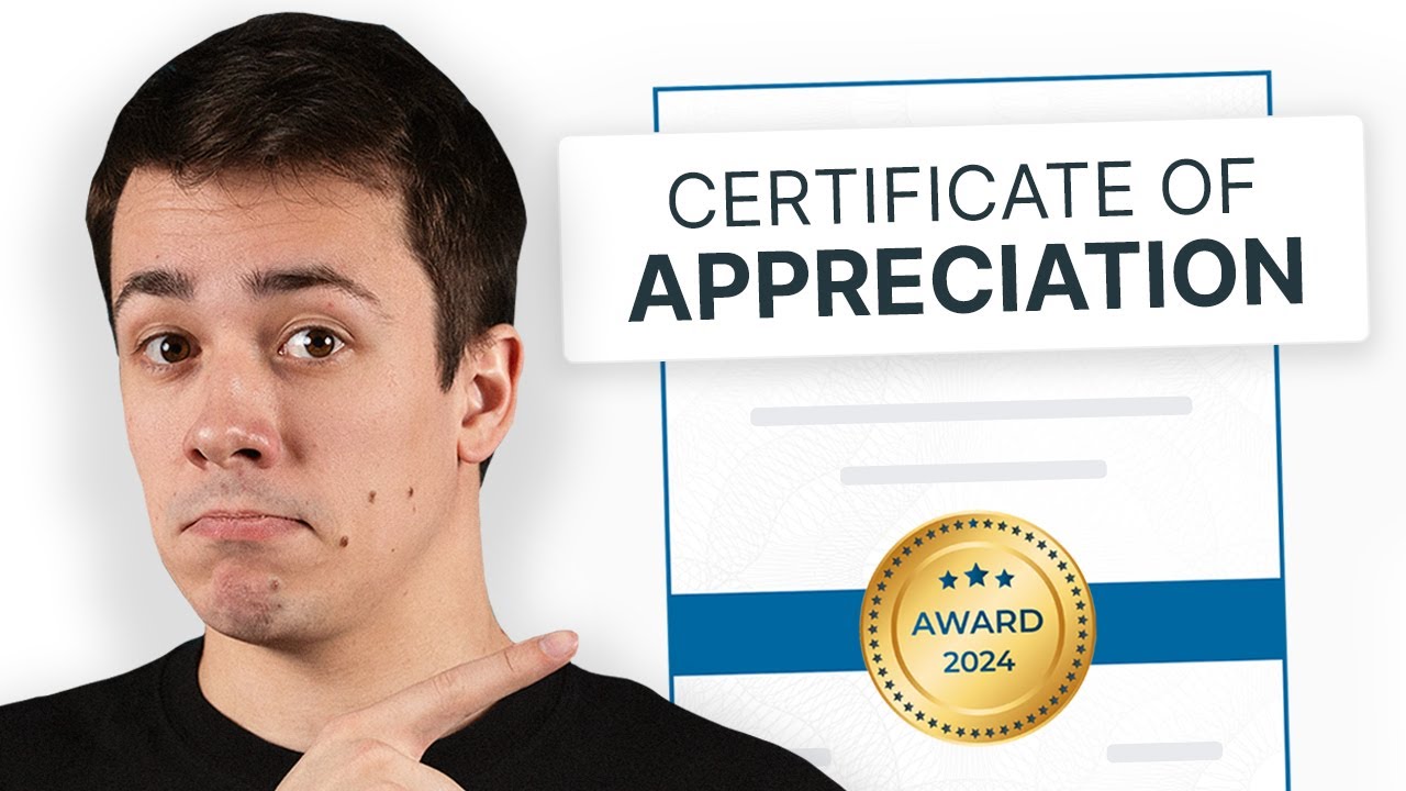 How to Create a Certificate of Appreciation (with a Free Template) - YouTube
