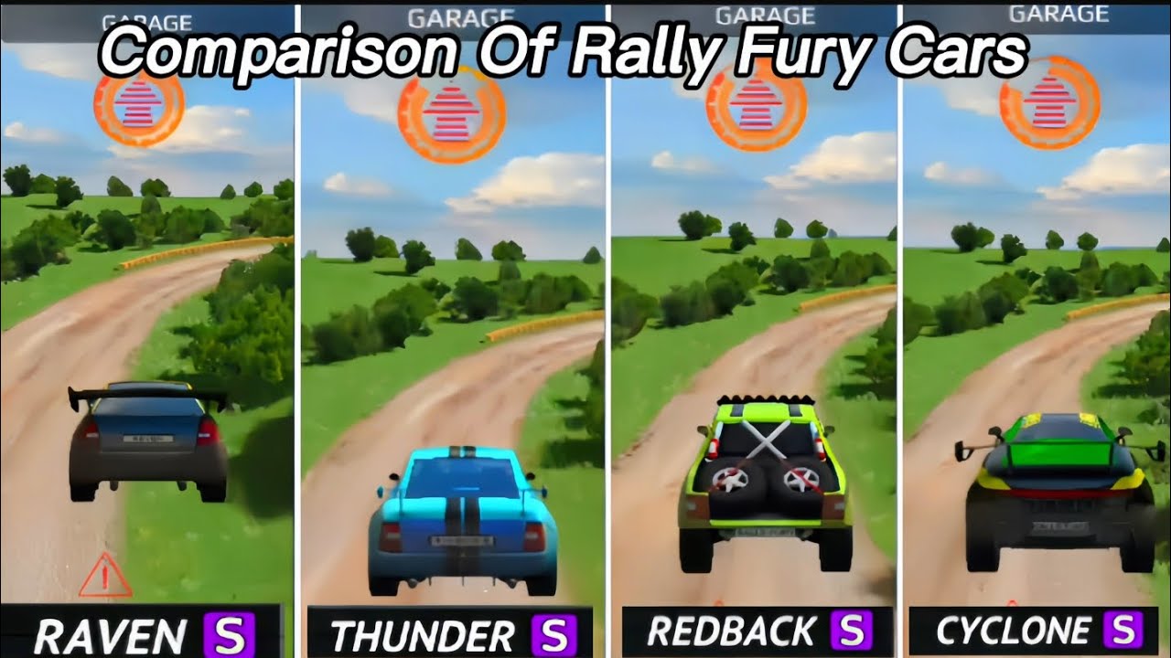 Comparison Of Rally Fury Cars Reven vs Thunder vs Redback vs Cyclone 🔥 ...