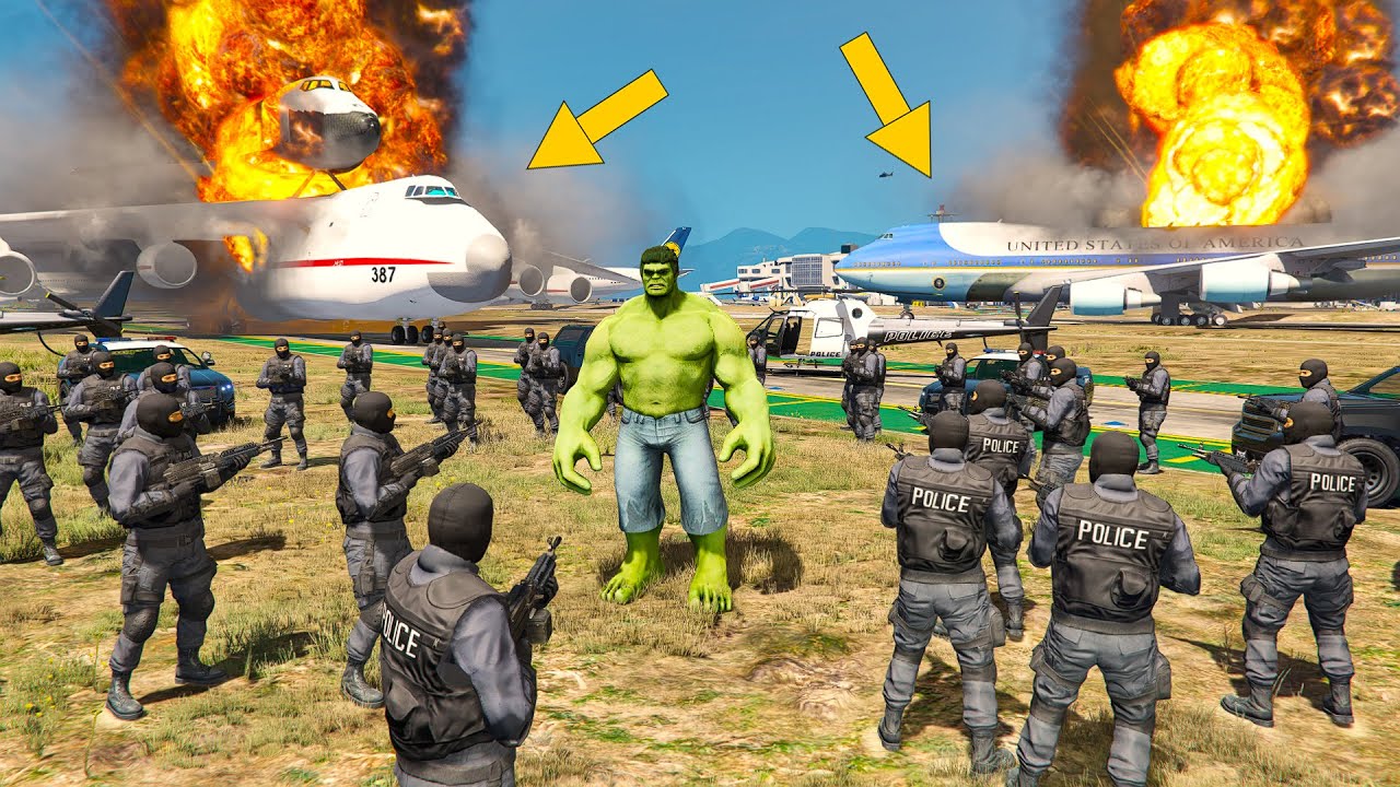 Amazing Hulk vs Police team GTA 5 Mods - YouTube