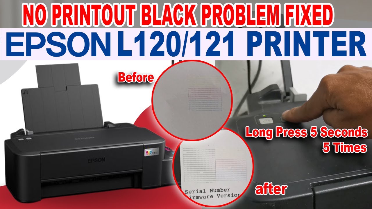 EPSON L120 EcoTank PRINTER - NO PRINOUT BLACK PROBLEM FIXED. - YouTube