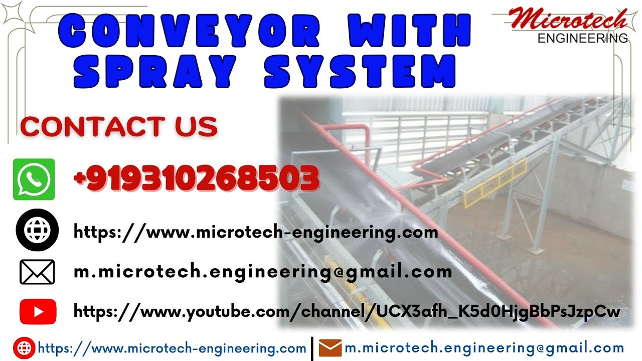 conveyor with spray system - YouTube