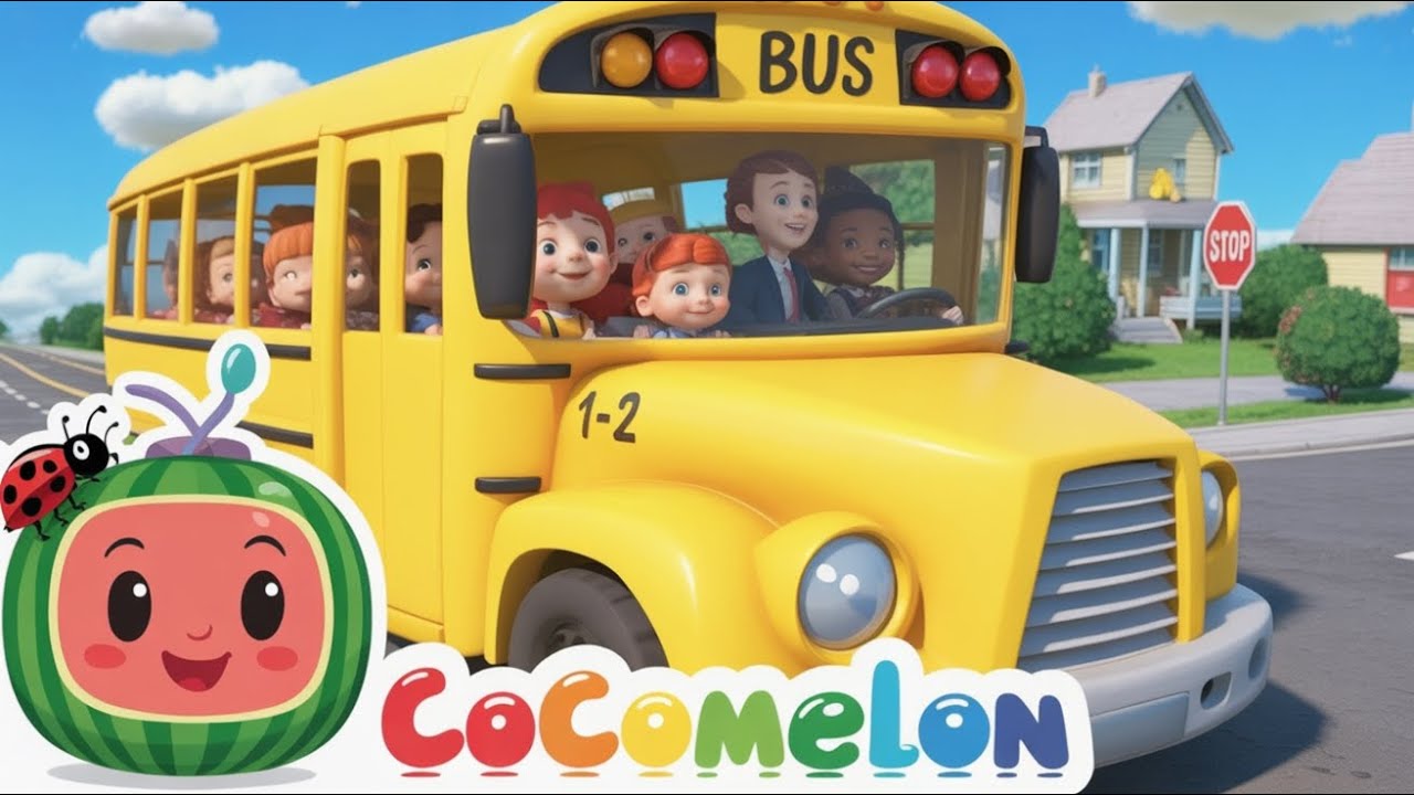 Wheels on the Bus | Preschool Learning Song | Lyrics On Screen | Kids ...