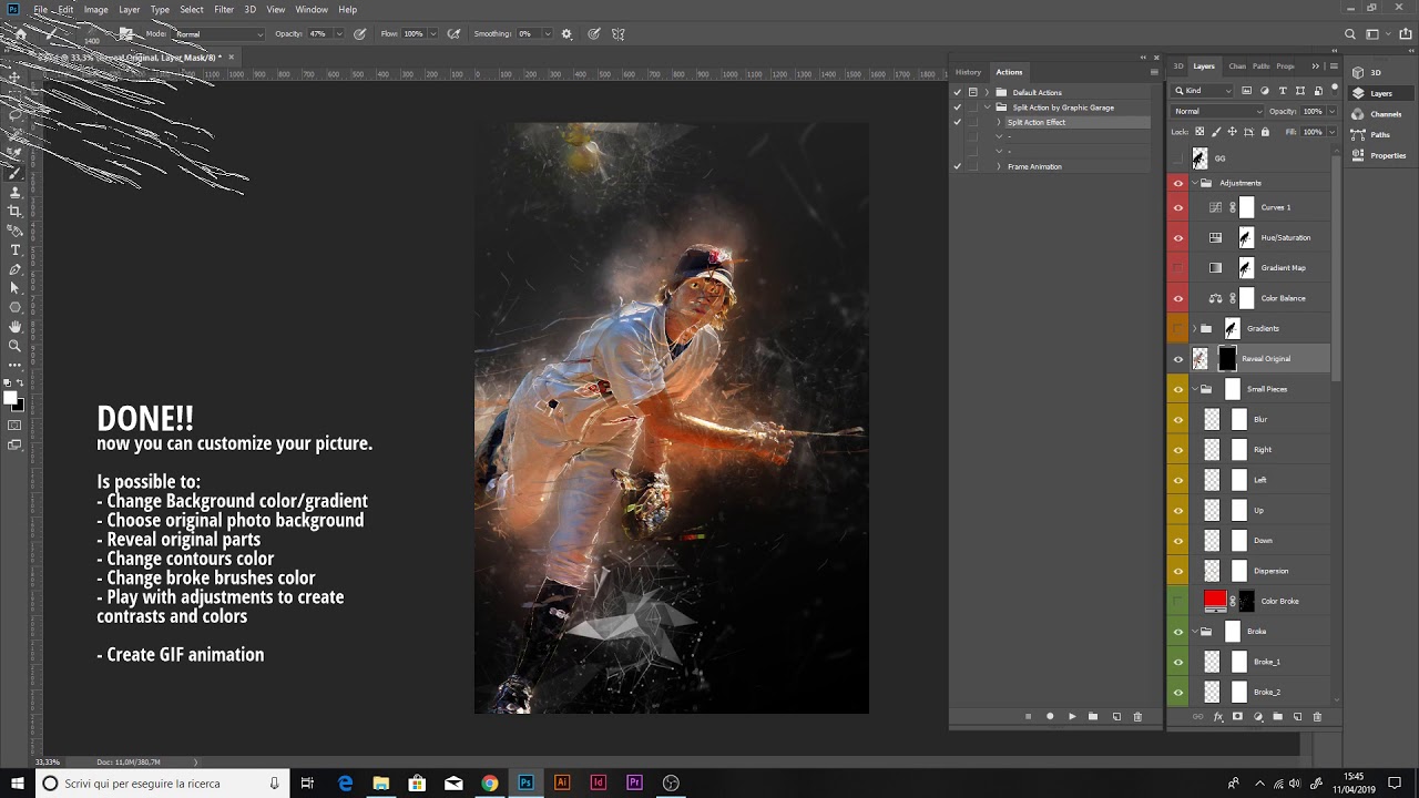 Split Effect Photoshop Action "Tutorial-how to use it" - YouTube