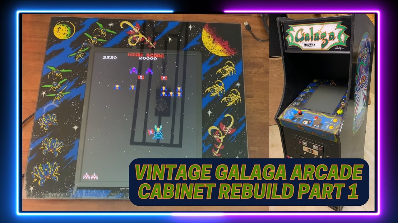 VINTAGE GALAGA ARCADE CABINET REBUILD - PART 1! - YouTube