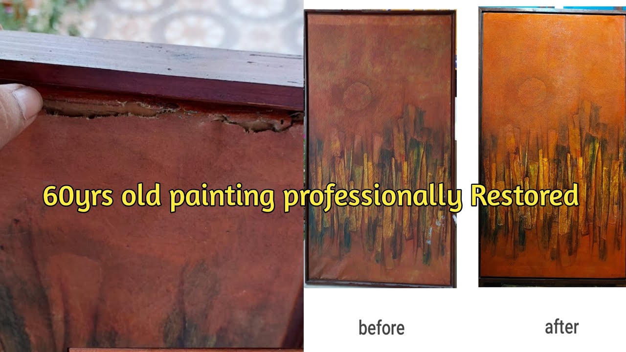 Old painting professionally Restored , by Studio Paul Chiranjit - YouTube