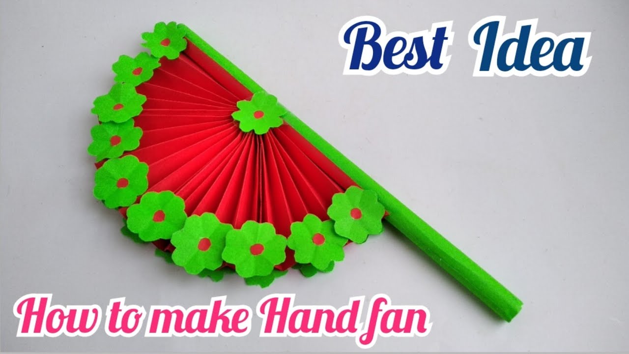 #PaperCraft How To Make Beautiful Hand Fan Using Color Paper | World ...