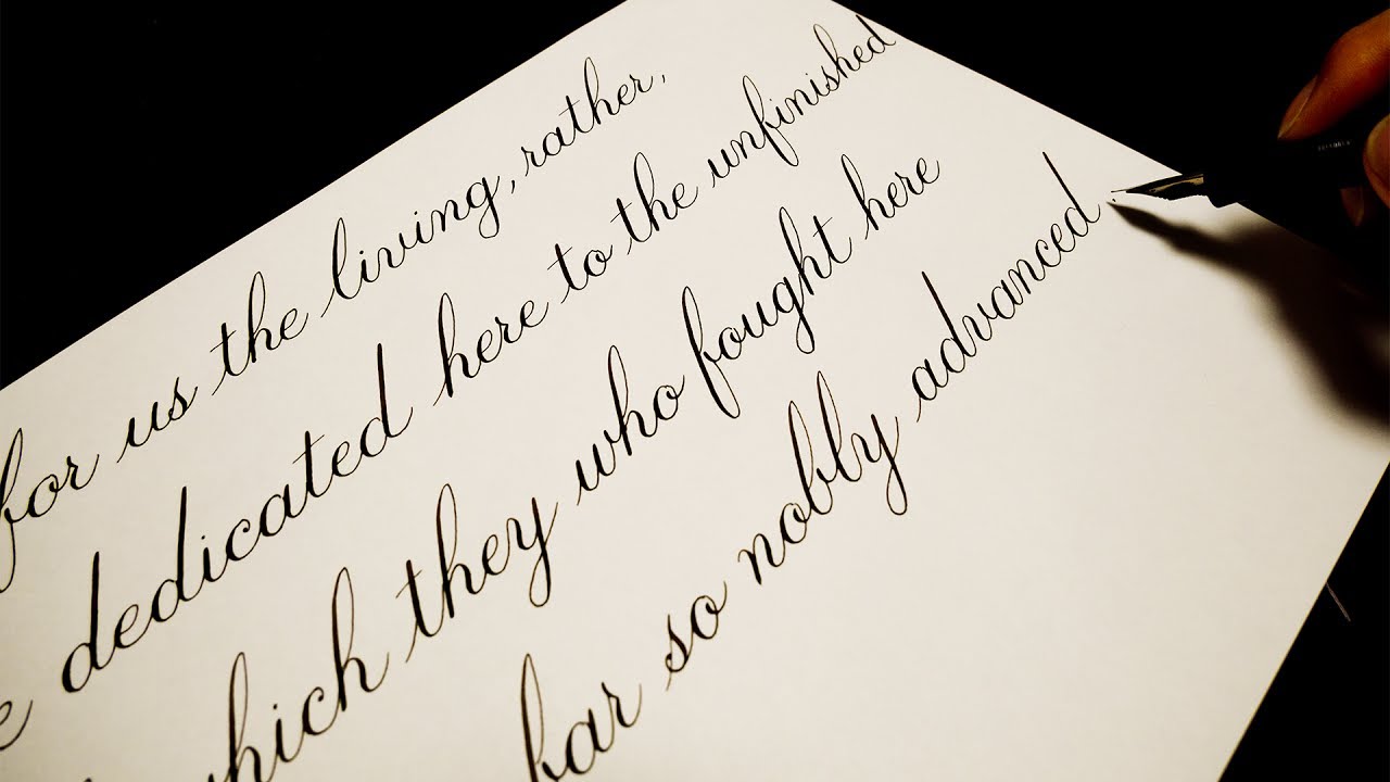 Gettysburg Address Calligraphy with Fountain pen #9 - YouTube