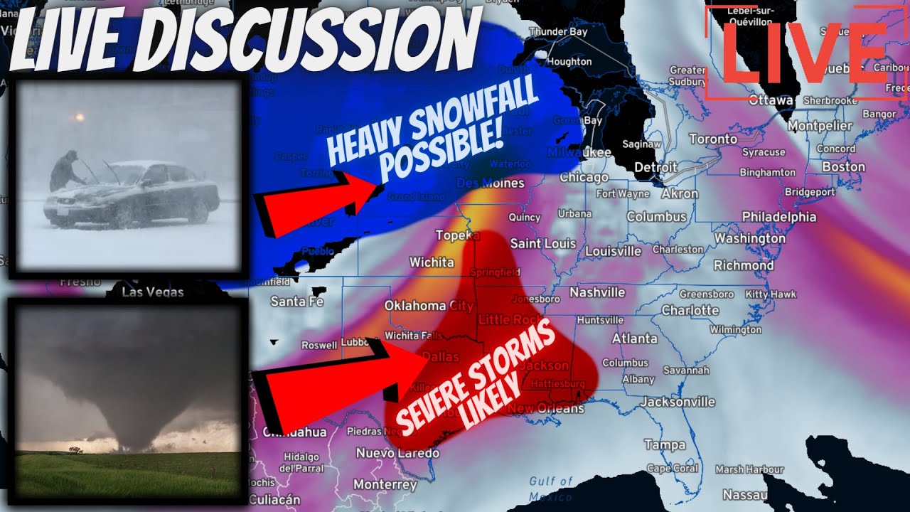 MONSTEROUS Storm System To Bring Nasty Severe Storms & Heavy Snowfall ...