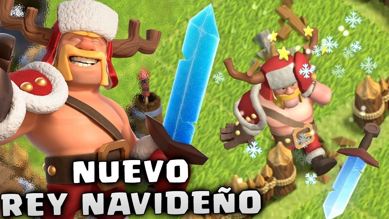 REY NAVIDEÑO NUEVA SKIN DEL REY BARBARO | CLASH OF CLANS PASE de ORO ...