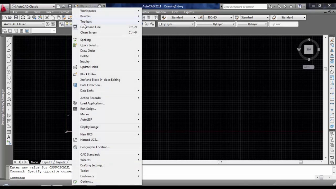 Cara Setting Lembar Kerja Pada Awal Menggambar di Autocad 2011 - YouTube