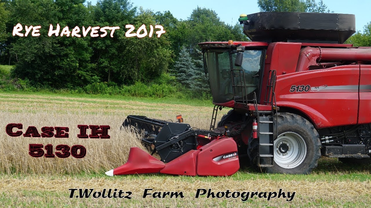 Wisconsin Rye Harvest 2017- Case IH 5130 - YouTube