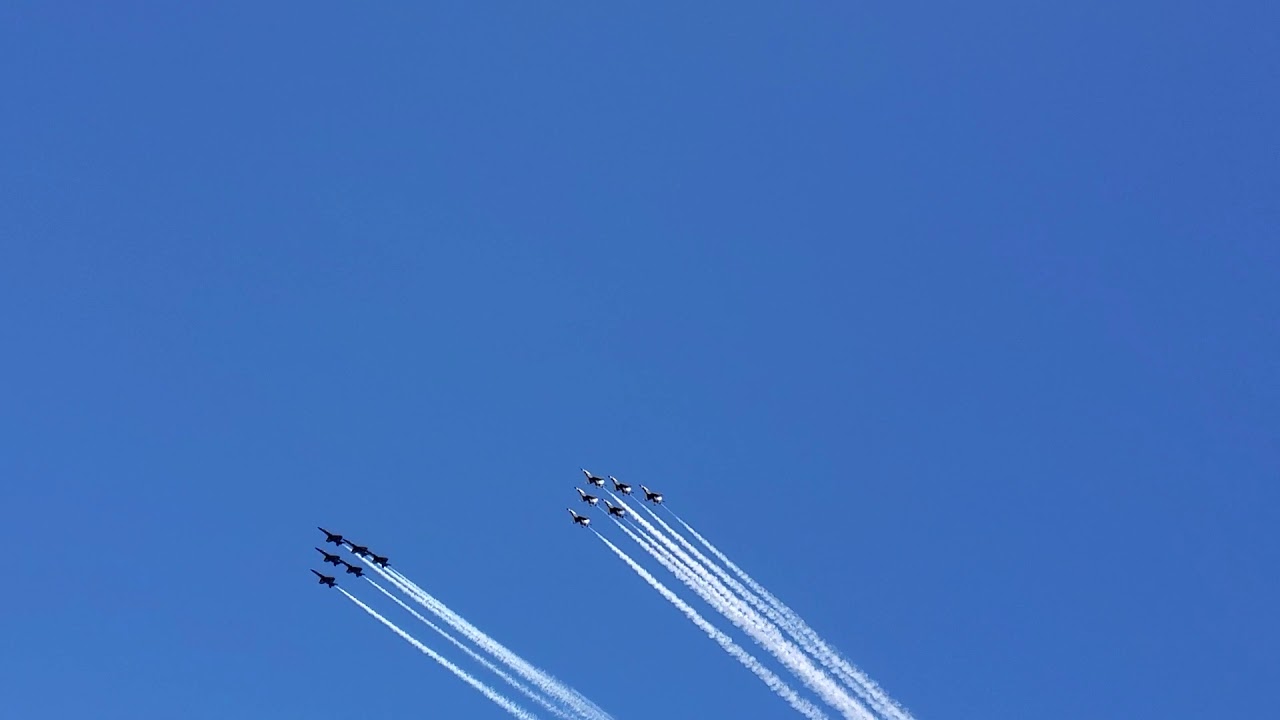 Blue Angels Thunderbirds fly over NYC 4/28/2020 - YouTube