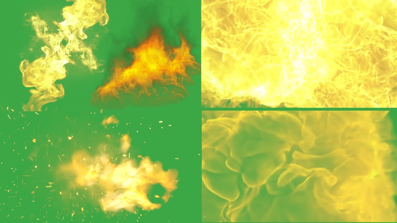 Fire particles Green screen video background , smoke green screen video ...