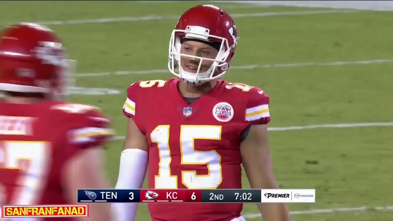 Patrick Mahomes vs Titans (Preseason Week 4) - 183 Yards, FUM + TD ...