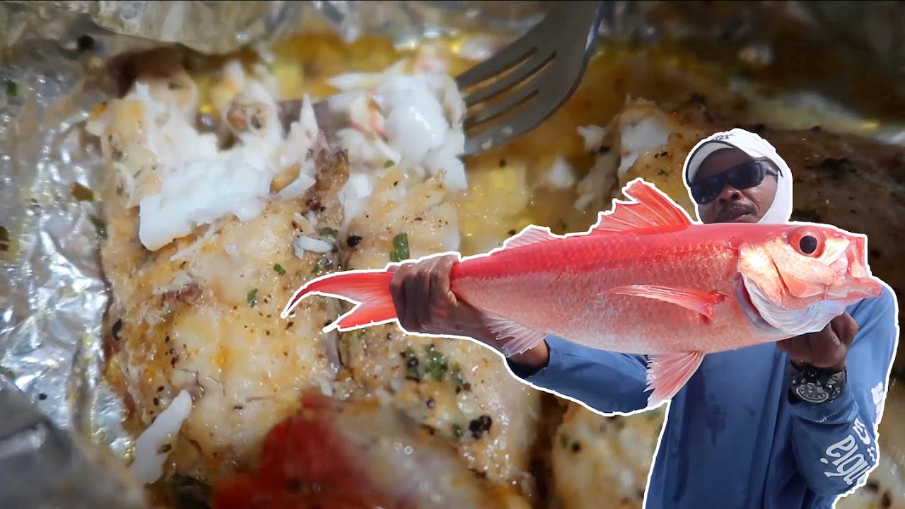 Amazing Queen Snapper Catch N Cook | Jamaica Vlog - YouTube