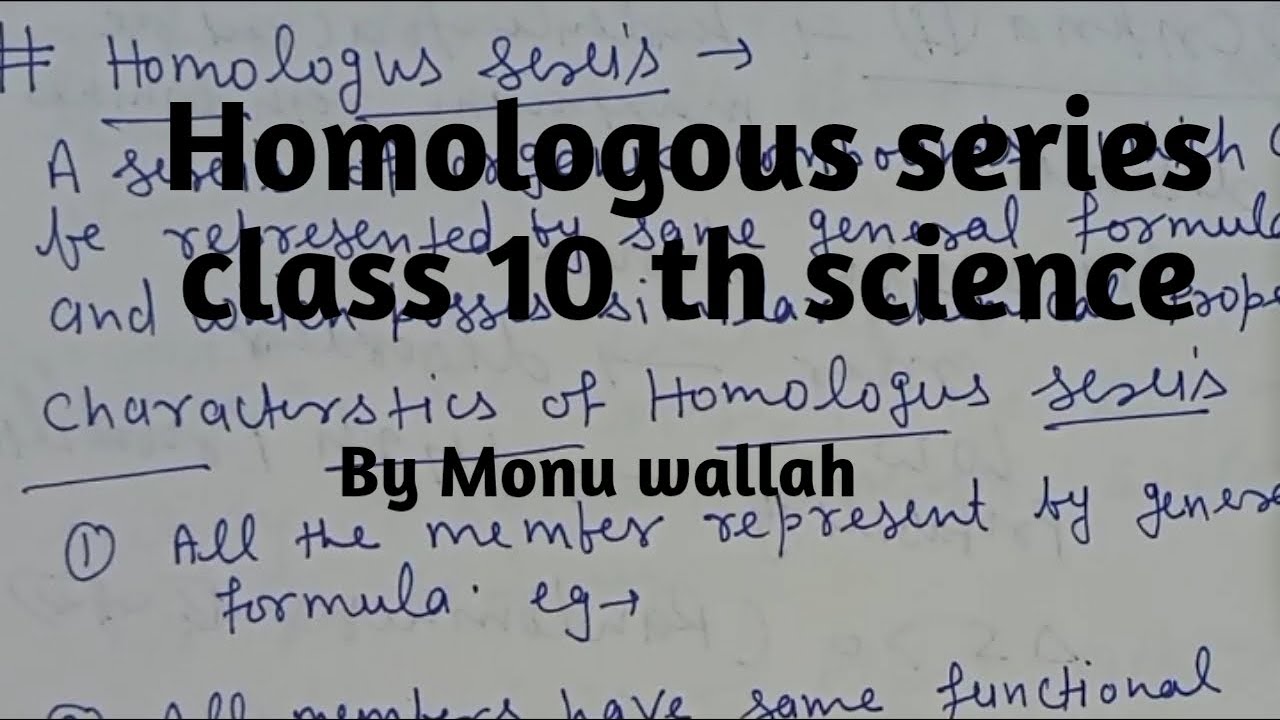 Homologous series class 10 th science@By Monu wallah - YouTube