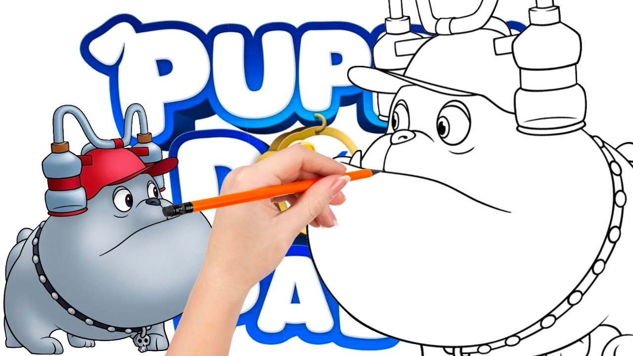 How to draw Rufus, a large dog and Cupcake's companion - Puppy Dog Pals ...