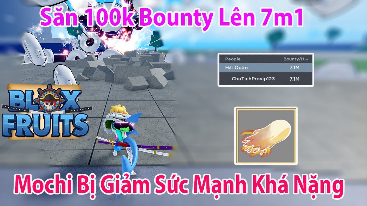 Blox Fruits - Dùng Mochi V2 Bị Giảm Sức Mạnh Săn 100k Bounty Lên 7M1 | Roblox - YouTube