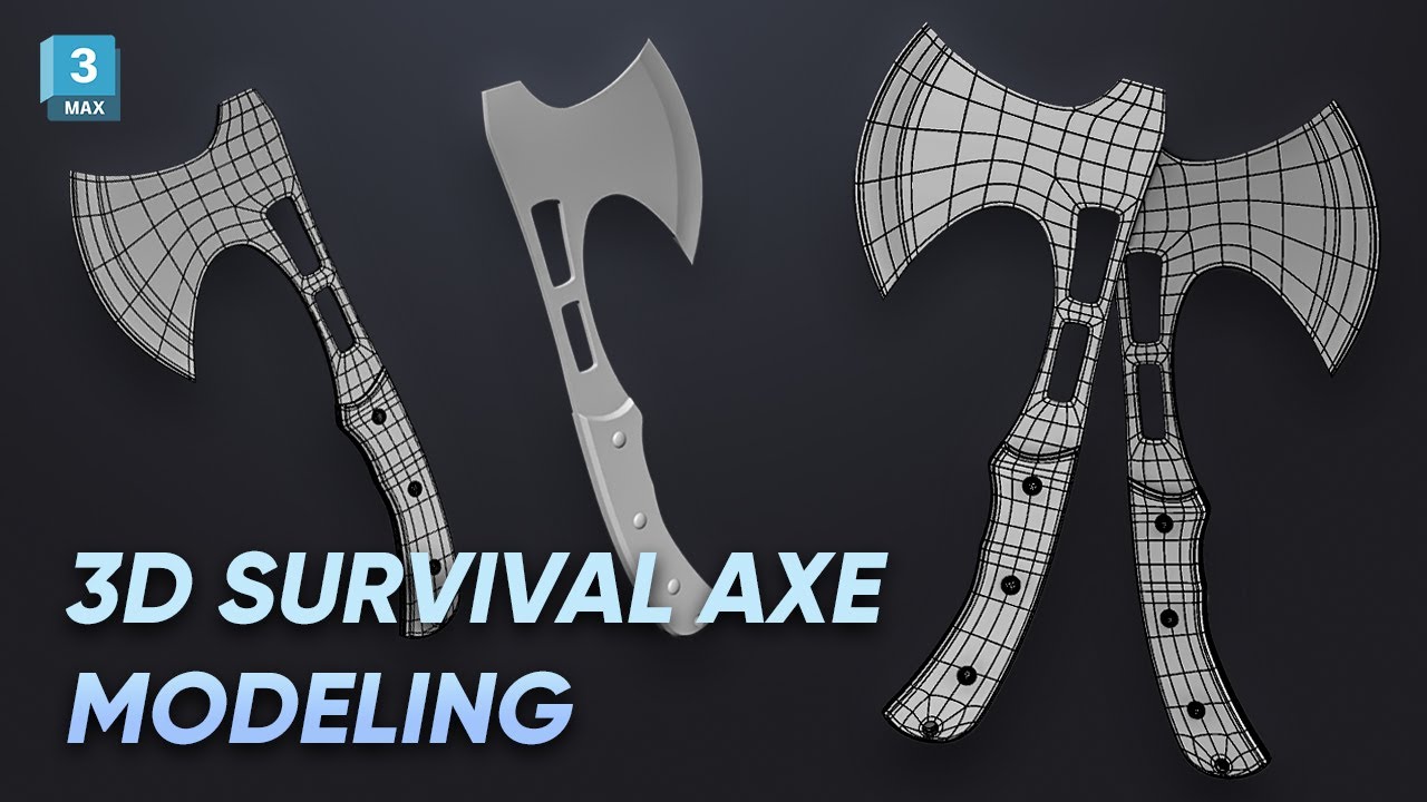 How to model 3D Survival Axe with simple steps - YouTube