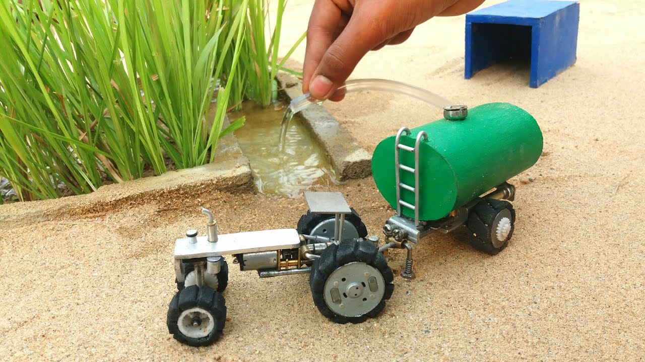 diy tractor water tanker machine science project || part 1 ...