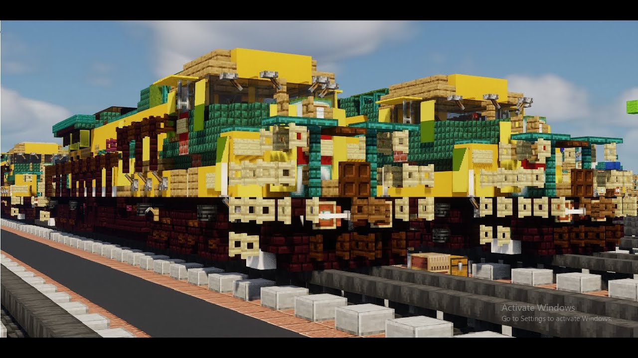 Minecraft Chicago & North Western CNW GE AC4400CW & Dash9 Tutorial ...