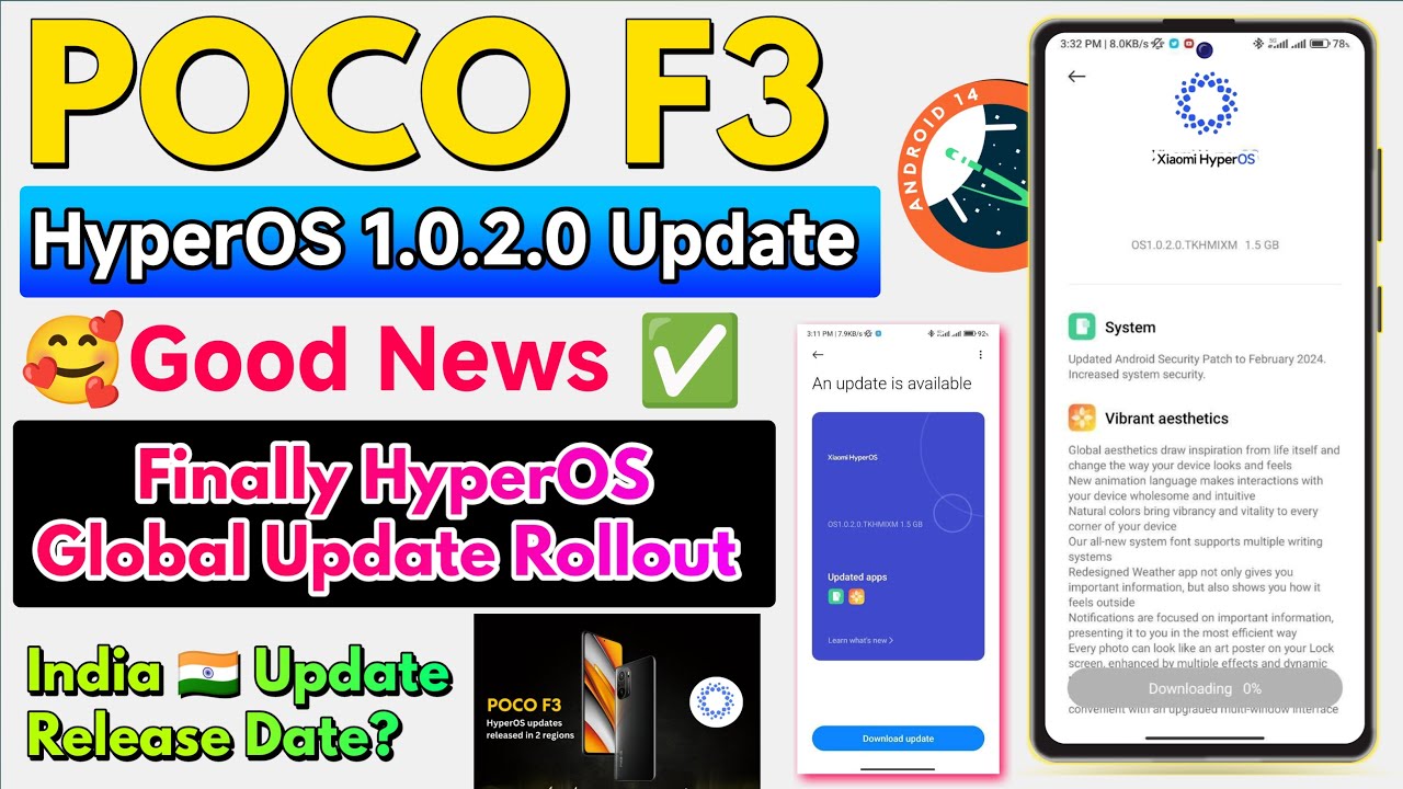 ⚡Good News POCO F3 HyperOS 1.0.2.0 Update Release & India Update ...