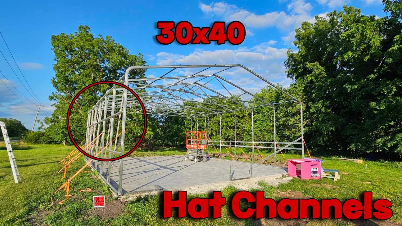 Running Hat Channels (Purlins) - Versatube Building Pt. 7 - YouTube