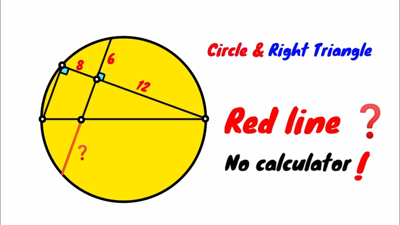 How to Calculate the length of Red Line segment #mathstricks # ...