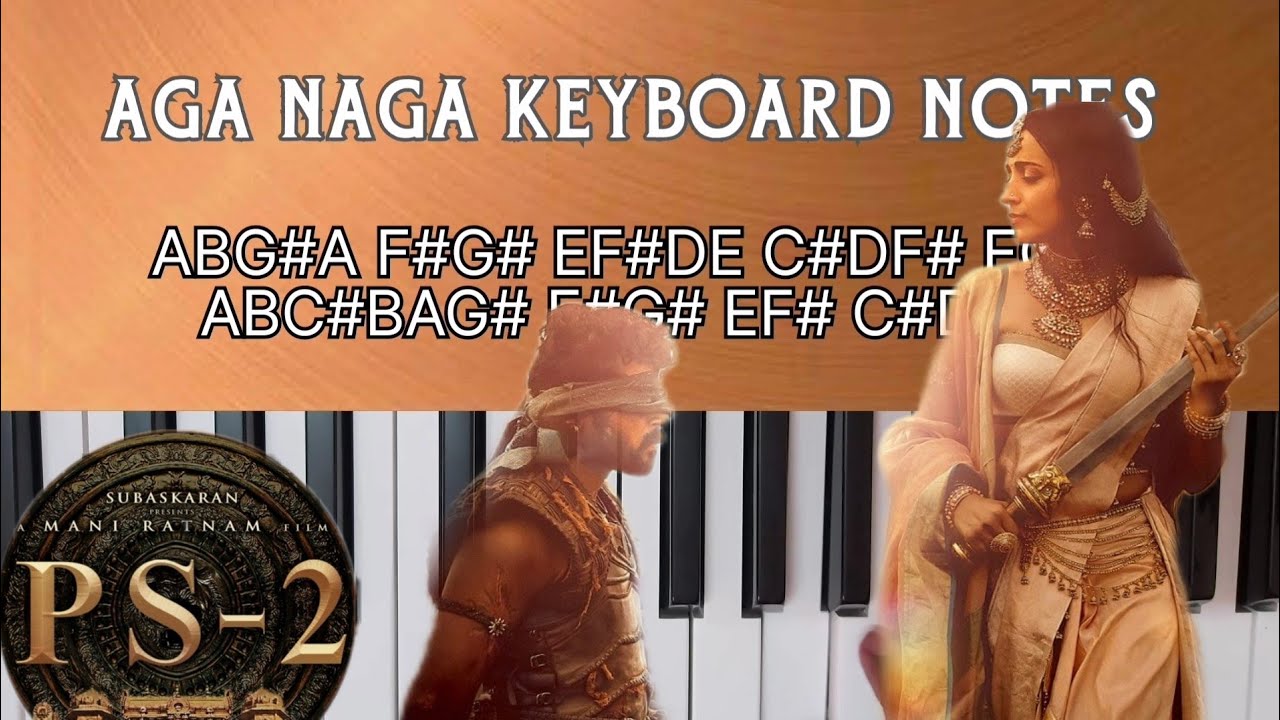 Aga Naga Song | PS 2 | Keyboard Tutorial | AR Rahman | Mani Ratnam ...