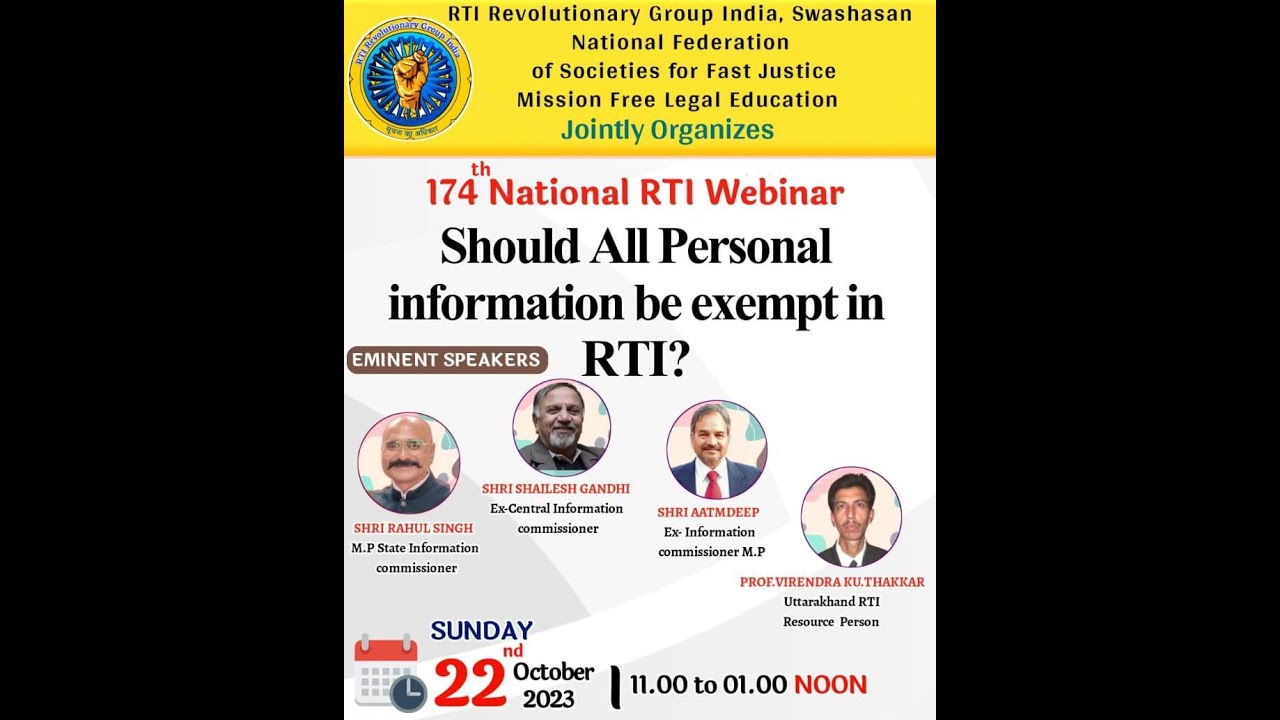 174 National RTI Webinar Should All Personal information be exempt in ...