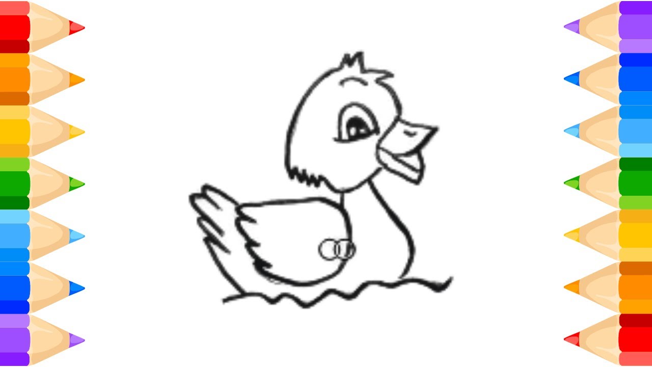 Cute baby Duck Drawing Step by step || Duck drawing Easy - YouTube