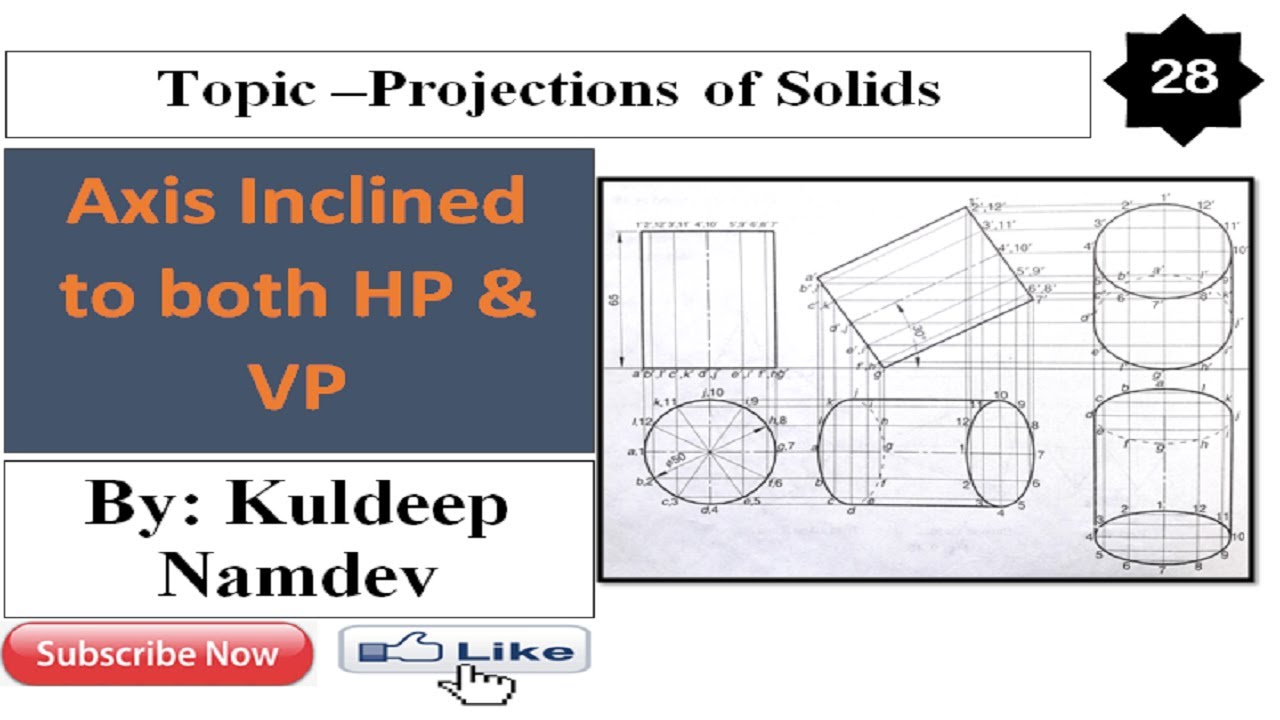 28. Projection of Solids | Projection of Cylinder | Projection of ...