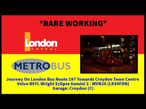 *Rare* Metrobus London Route 197 Journey | Volvo B9TL Wright Eclipse ...