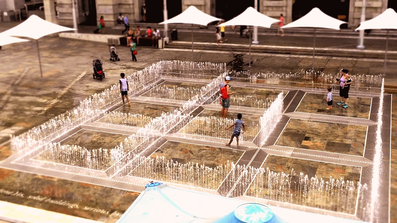 Water Fountain Labyrinth, Perth - Australian Summer Fun! Timelapse ...