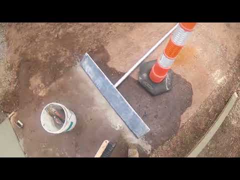 concrete sidewalk pour " dummy joints and edging and broom finish ...