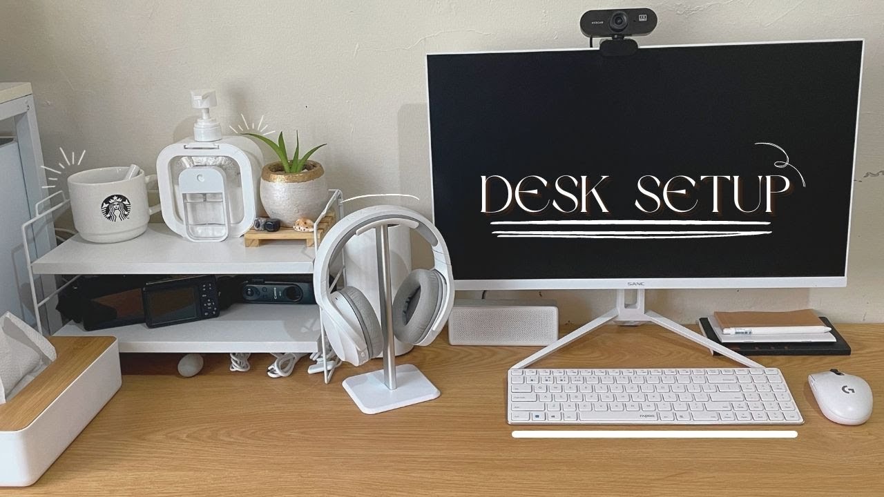 White Aesthetic Desk Setup Makeover | My WFH desk setup as a web ...