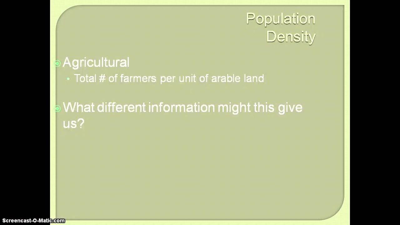 AP Human Geography - Population Density - YouTube