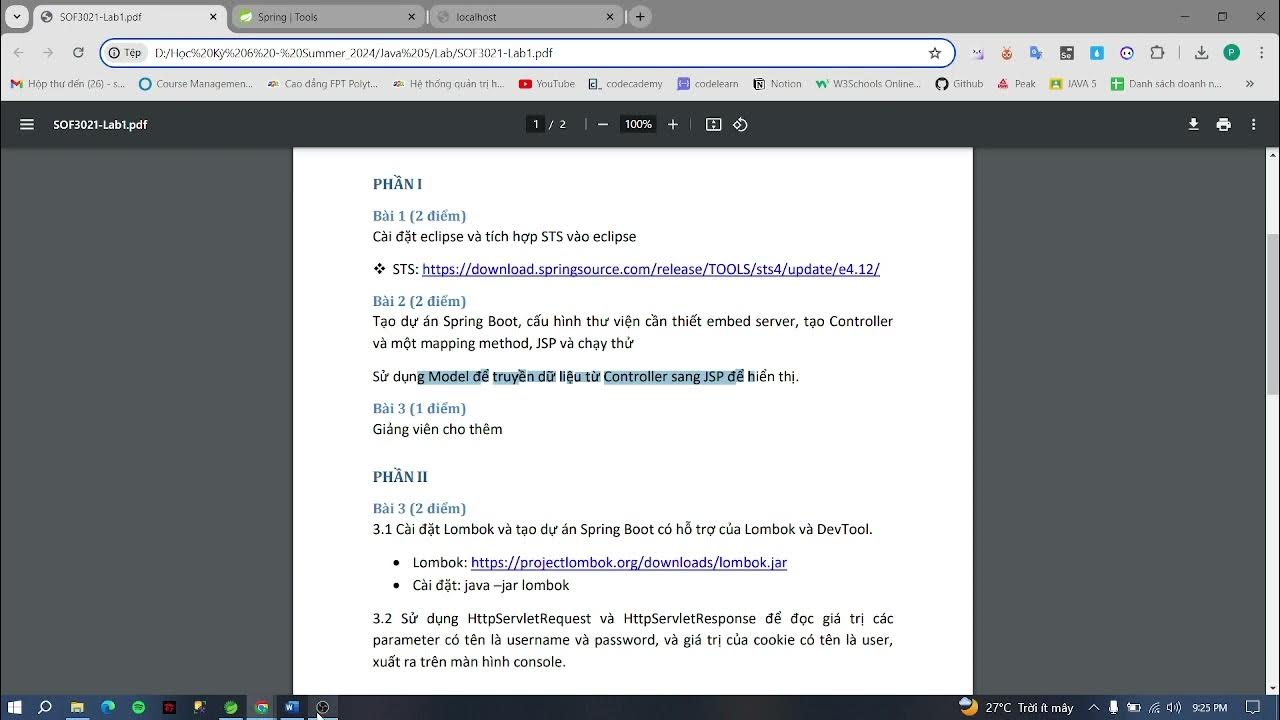 Hướng Dẫn LAB 1 - JAVA 5 SUM24 sonphhpc05883 - YouTube