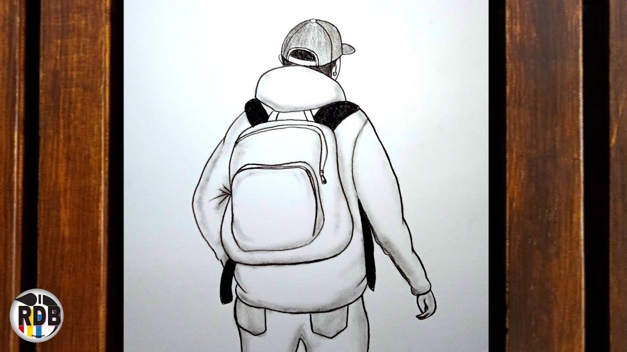 How to Draw a Boy with a Bag - Easy Drawings Step by Step - Pencil ...