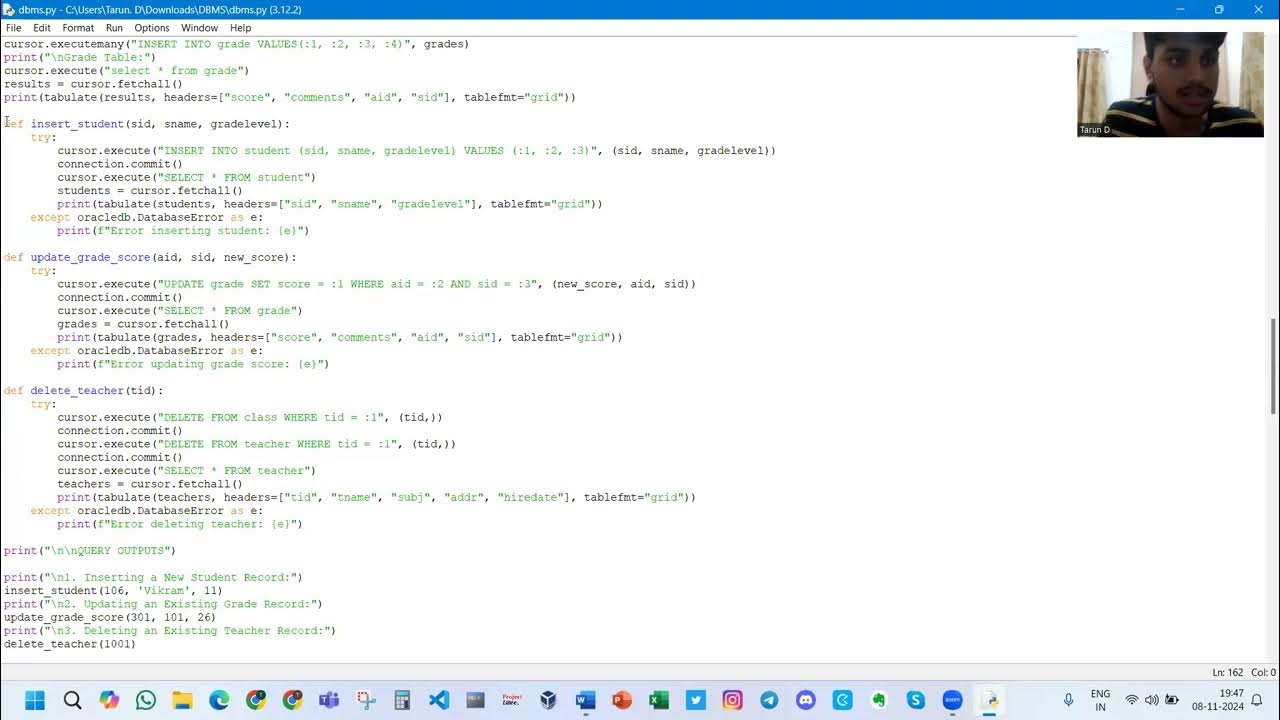 DataBase Management Systems (DBMS) Project - Python SQL Interfaced ... DataBase Management Systems (DBMS) Project - Python SQL Interfaced ...