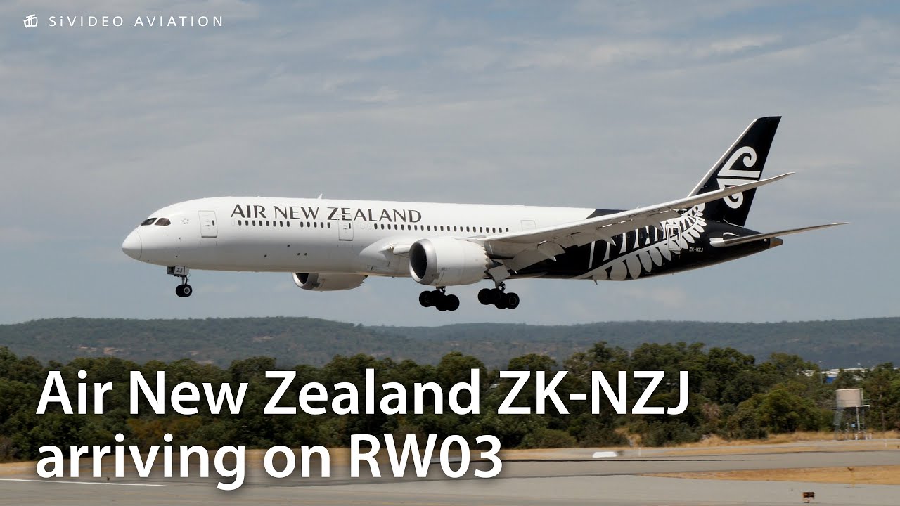 Air New Zealand (ZK-NZJ) arriving at Perth Airport on RW03. - YouTube