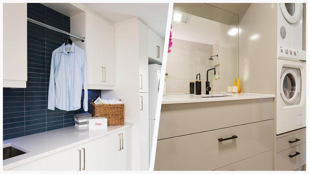 75 Affordable Laundry Room With Flat-panel Cabinets Design Ideas You'll ...