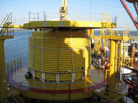 time lapse of loading flexible flowline to carousel. - YouTube