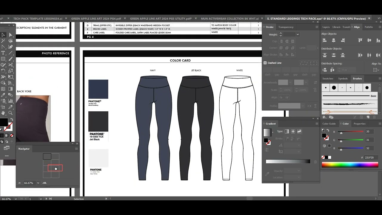 Basic Leggings Tech Packs Template review - YouTube