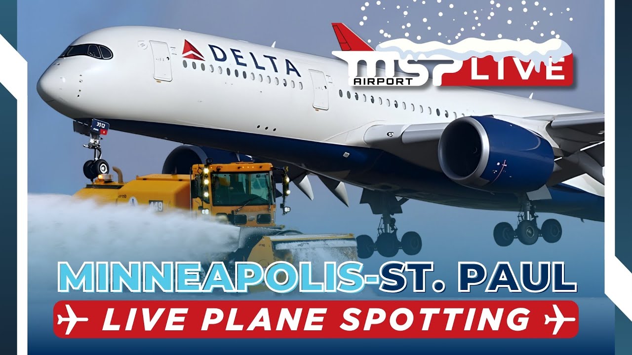 🔴 LIVE WINTER PLANE SPOTTING W/ DEICING AT MSP AIRPORT! 12/11/25 - YouTube