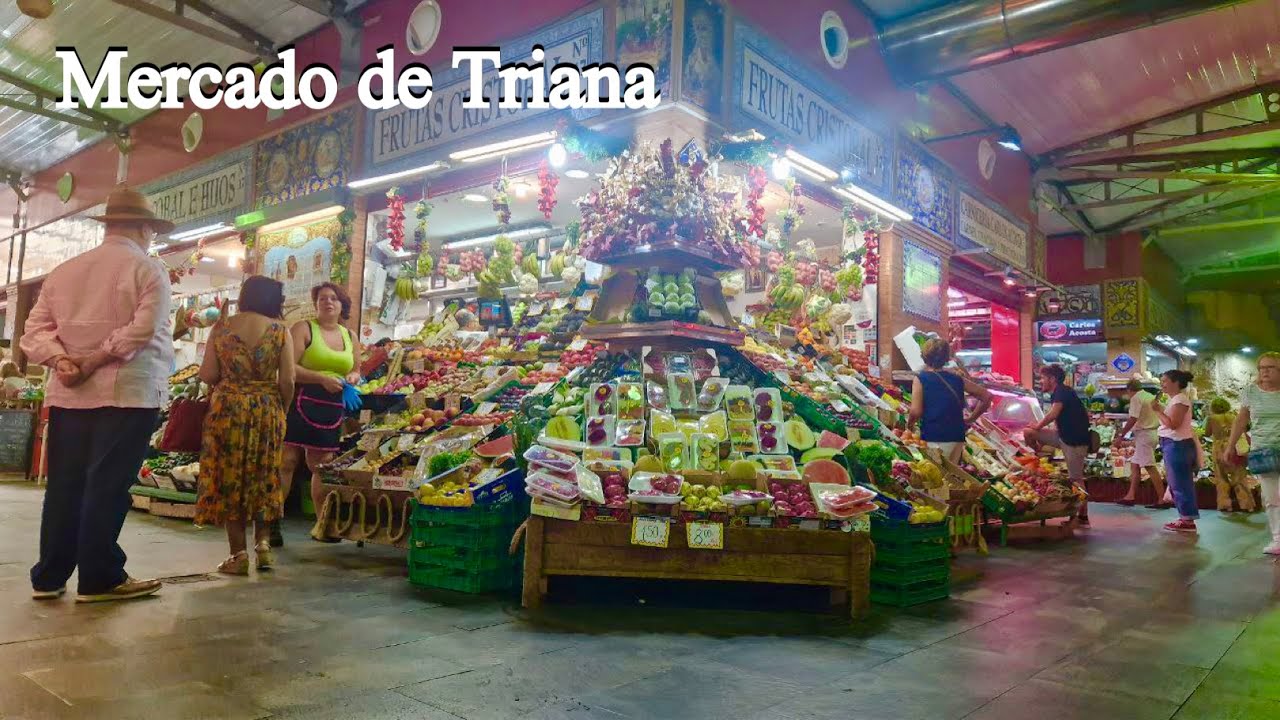 Seville Market walking tour. Triana old Market in Seville. - YouTube