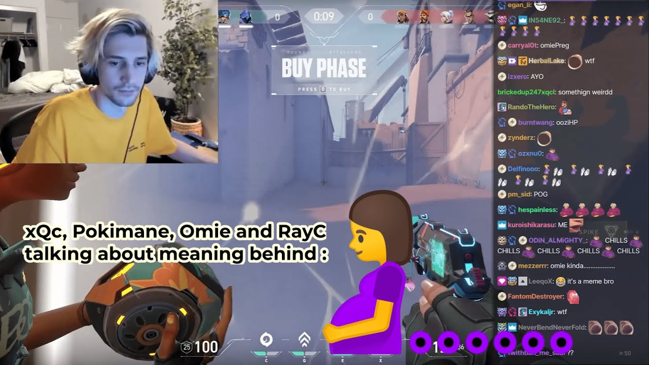 xQc, Pokimane, Omie and Ray talking about Pregnant Emoji Meme in their ...
