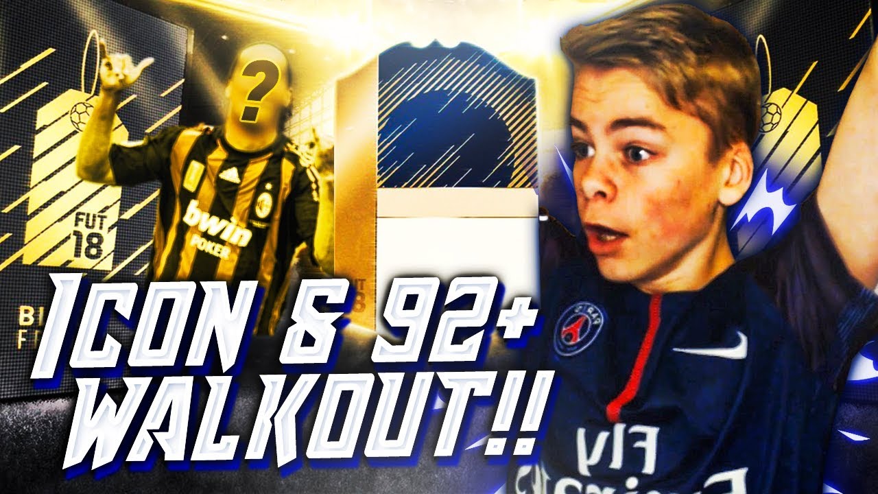 ICON & 92 RATED WALKOUT!! 😱💥 MIN BESTE PAKKEÅPNING PÅ FIFA 18! 🔥 - YouTube