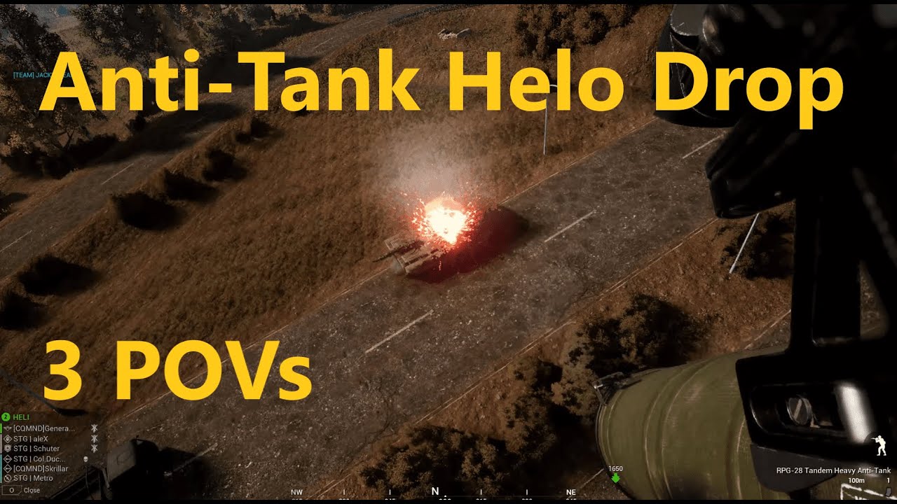 Squad - Paradropping AT Out of a Helo on Enemy Armor (3 POVs) - YouTube